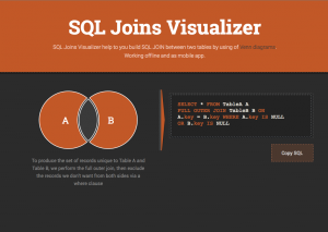 SQL Joins Visualizer - build SQL JOIN between two tables by using of ...