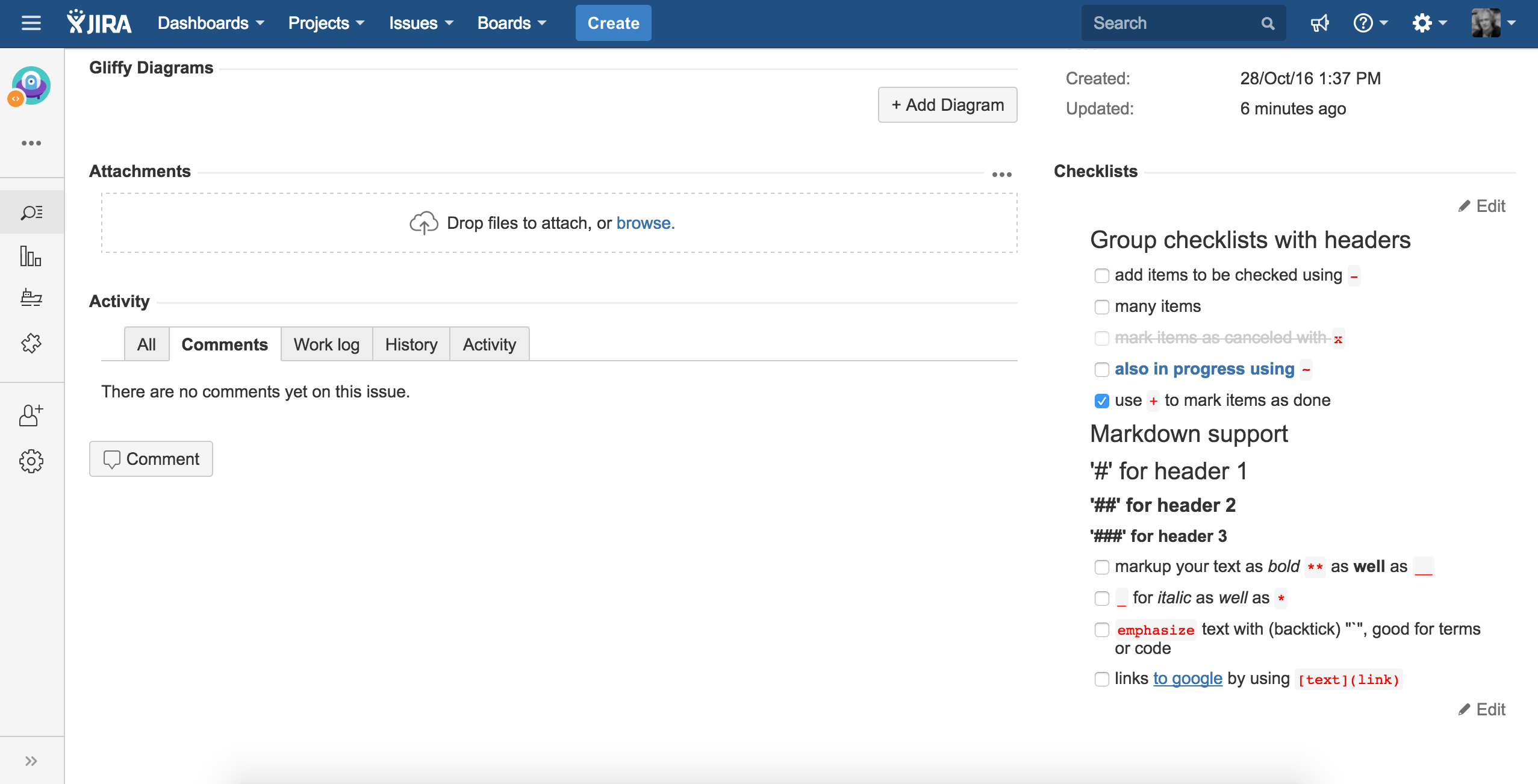 Jira Checklist Template
