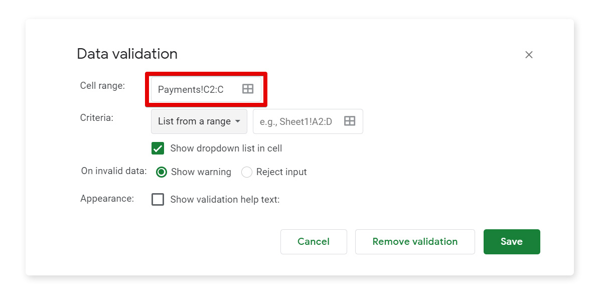 Google Sheets Data Validation How To Create Drop down Lists