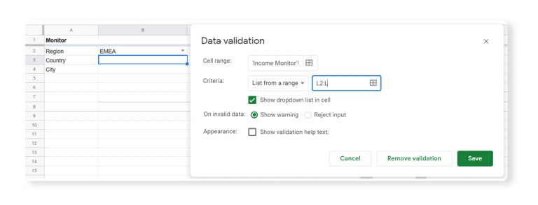 Google Sheets: Data Validation and FILTER formula | Railsware Blog